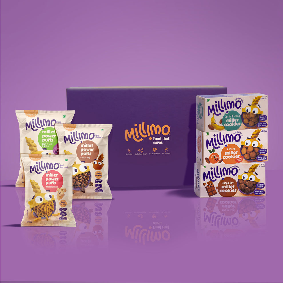 Millet Snacks Gift Box – Cookies & Puffs (Pack of 6) – millimo.in
